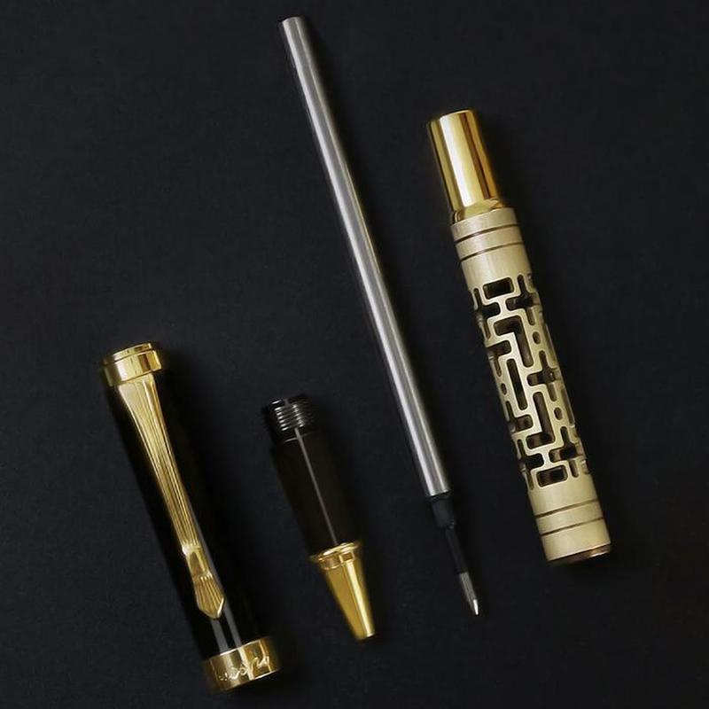 Pluma MXGMB-001 1Pza 0,5mm Punta DoradoNegro 1 Tinta Negra Acero ...