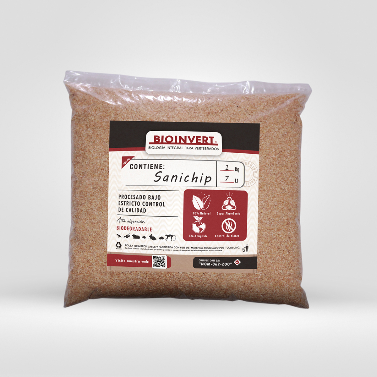 Bioinvert viruta de madera Sani Chip 1kg sustrato para mascotas sin ...