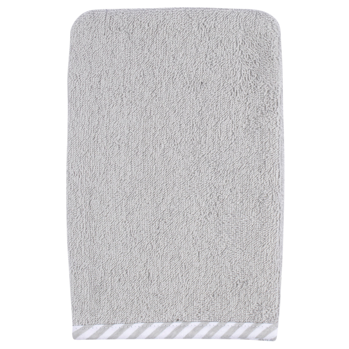 Toalla bebé Gerber capucha y mitón 100% algodón gris/blanco