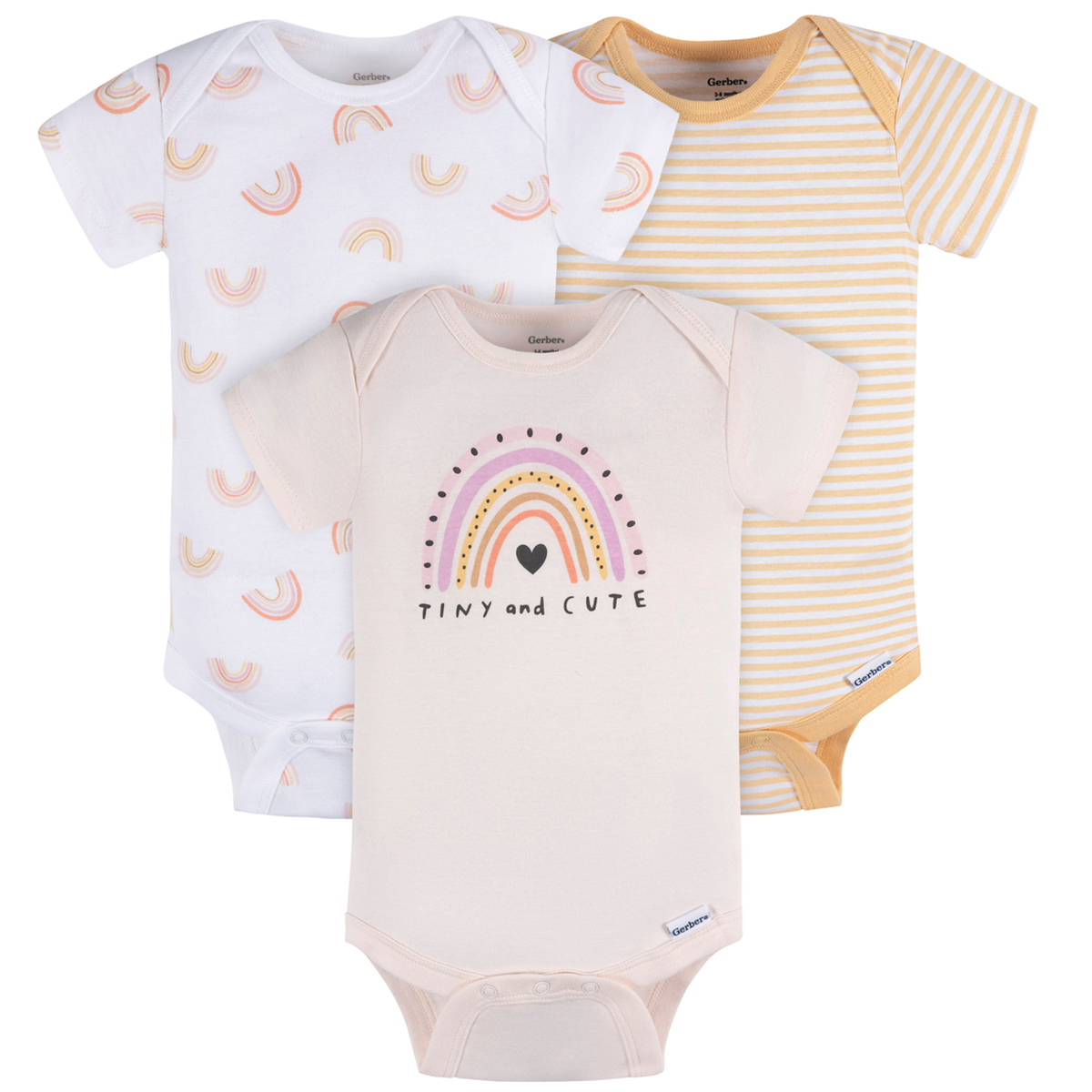 Pañalero Gerber Essentials Pack 3 Pzs arcoiris Algodón Bebé
