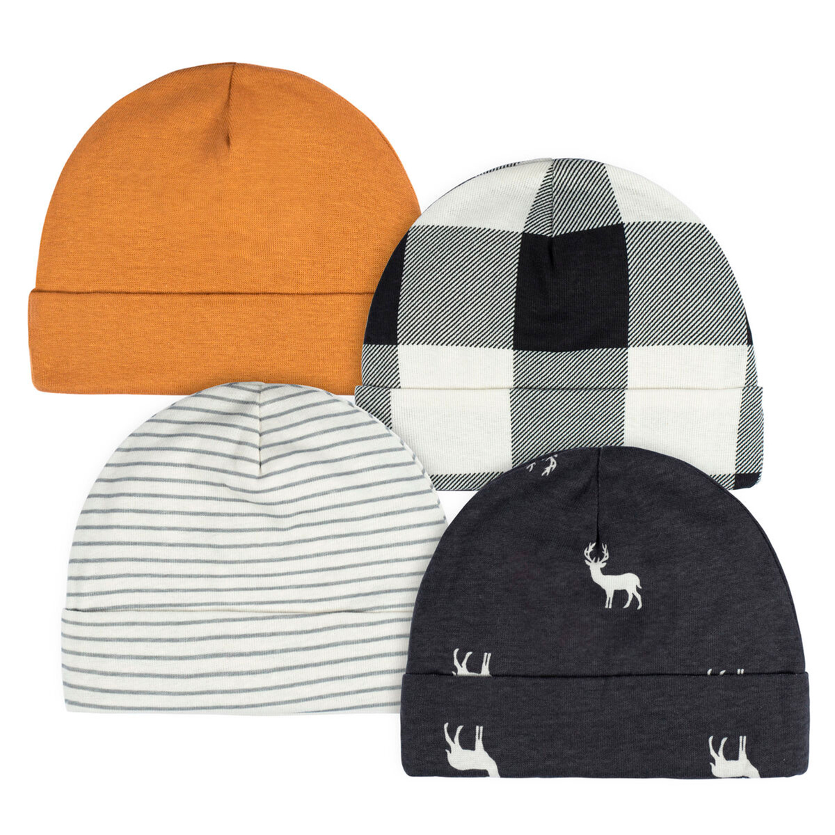 Gorro Gerber Essentials algodón orgánico set 4 piezas bebé