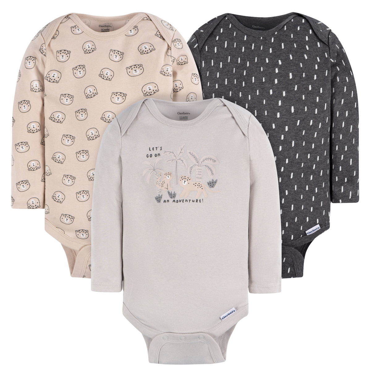 Pañalero Gerber Essentials Pack 3 Pzs chita Ropa Bebé