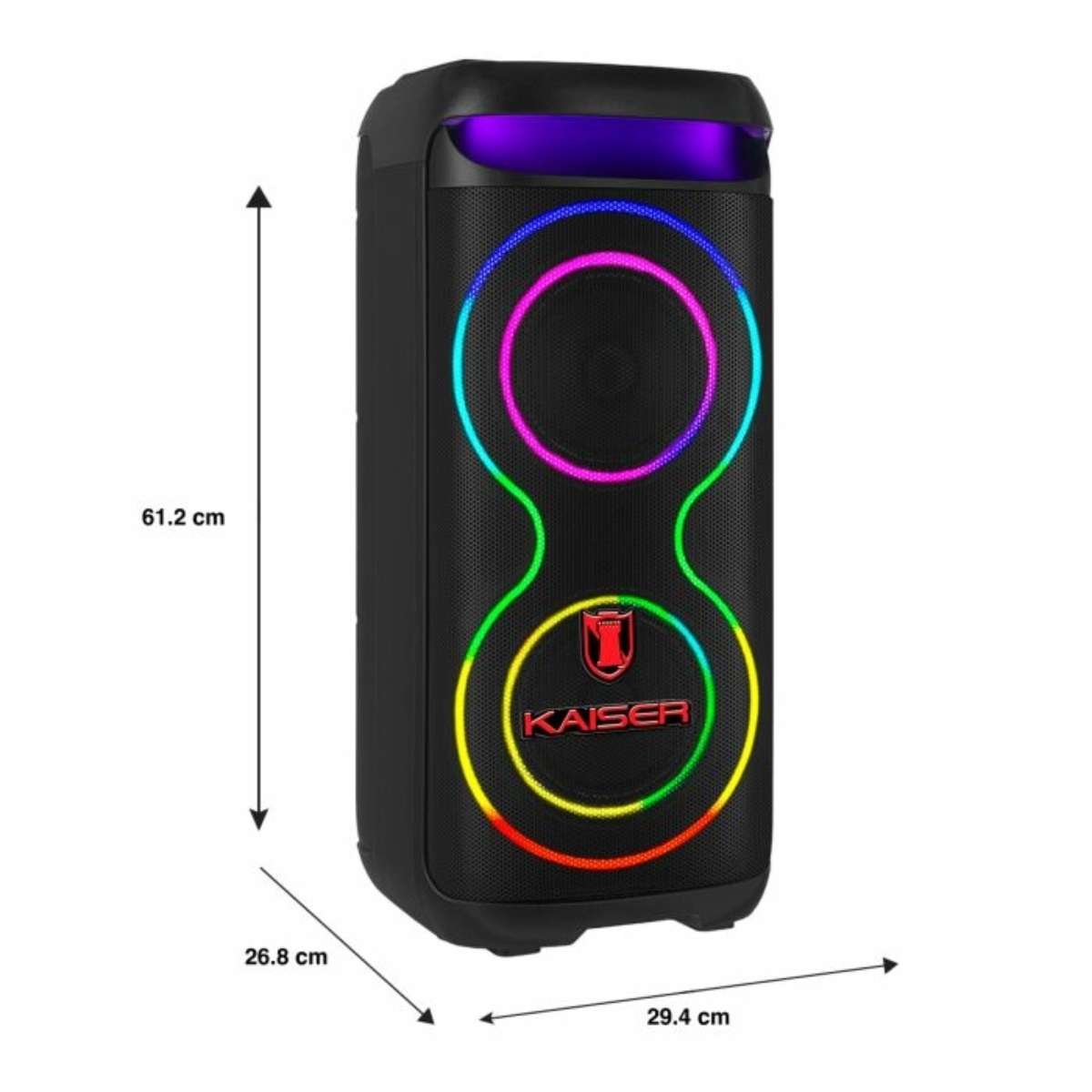 Bafle Recargable Kaiser MSA-2071M 2X6.5" Infinite Ligth 20,000 W PMPO ENDY7