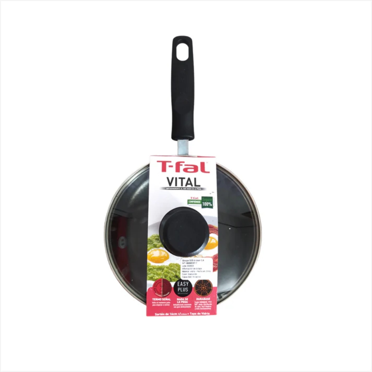 Sartén C/Tapa T-Fal 0392000 Vital 20CM Negro ORTY1