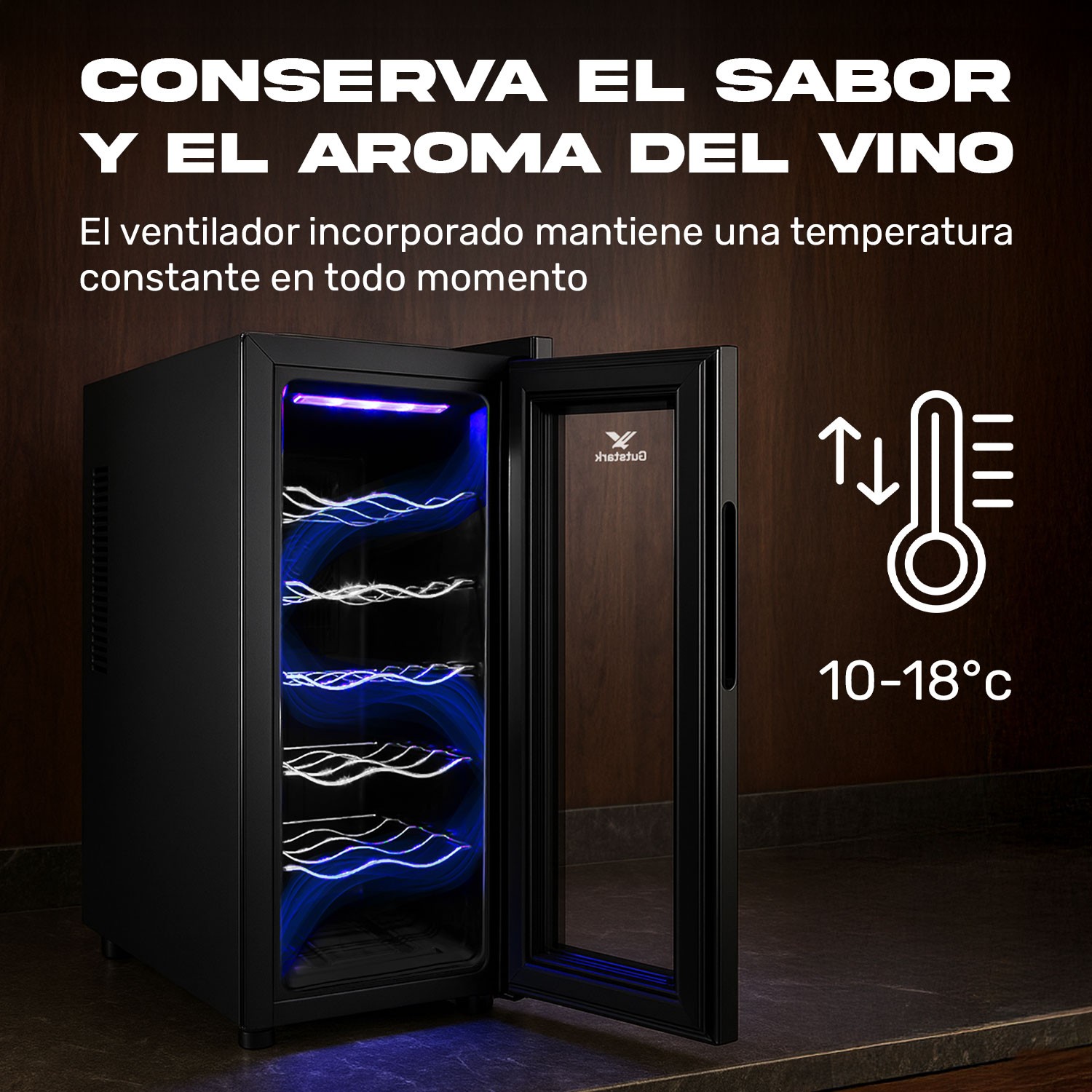 Cava Enfriador Vinos 12 Botellas Frigobar Exclusive Premium