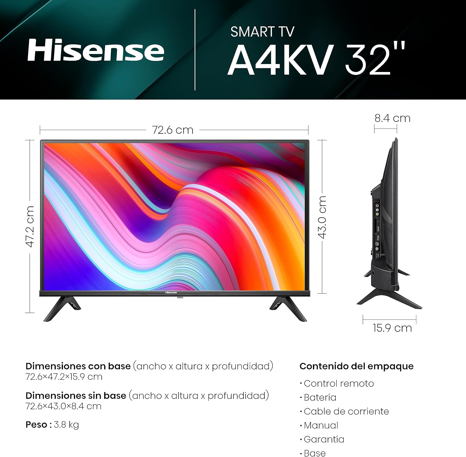 Televisor 32 pulgadas Hisense 32A4NV Smart HD Vidaa