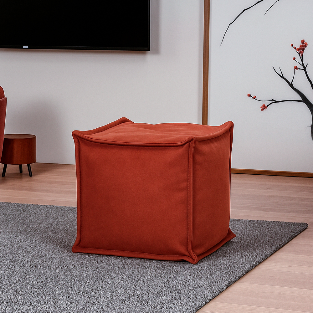 Ilios Innova | Taburete Cuadrado Terracota tapizado, diseño minimalista ...