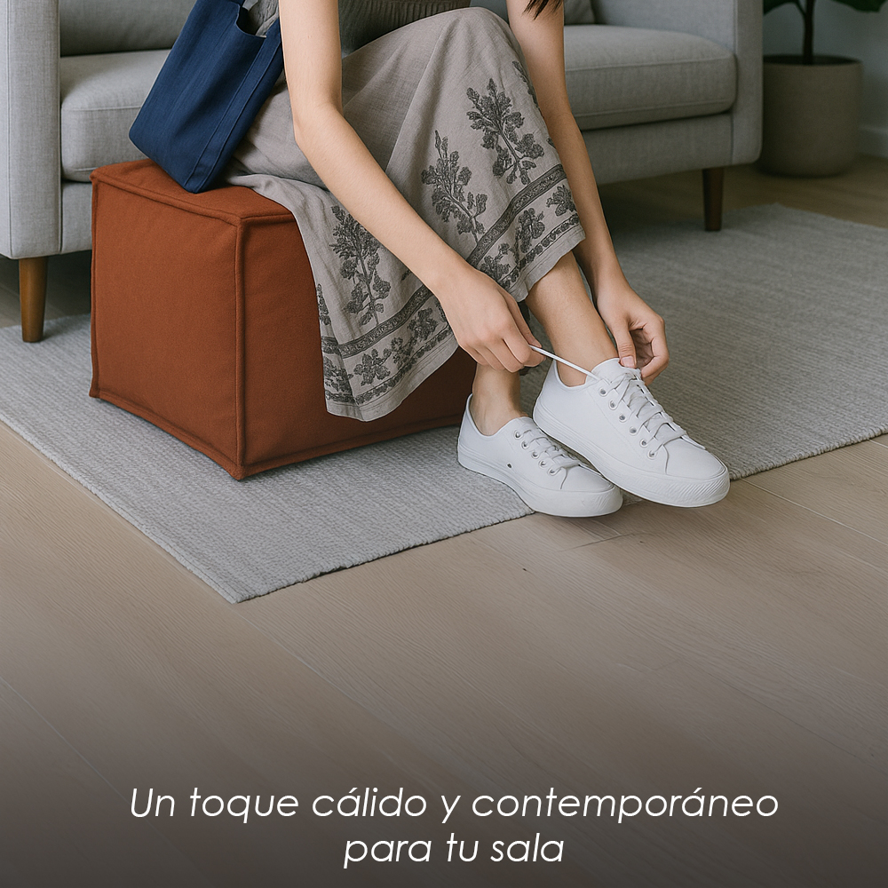 Ilios Innova | Taburete Cuadrado Terracota tapizado, diseño minimalista ...