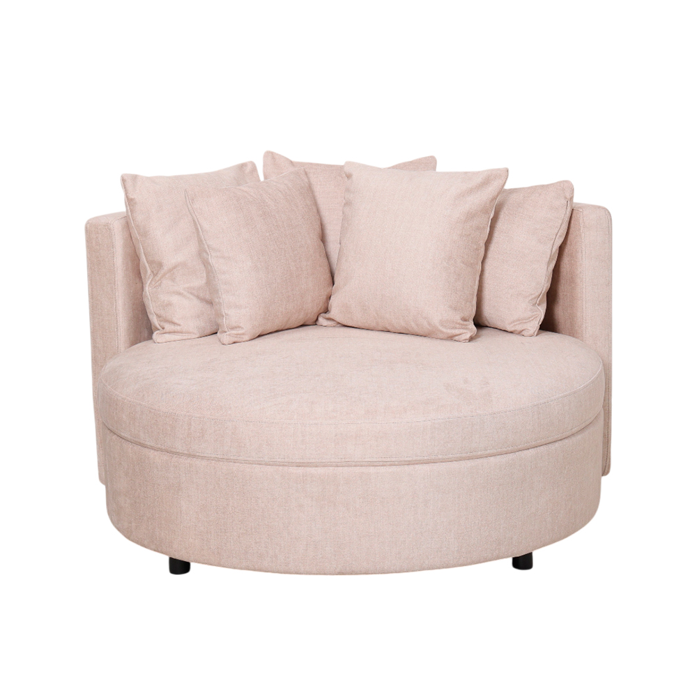 Ilios Innova | Sofá Redondo de Una Plaza con Tapizado Beige. Sillón ...