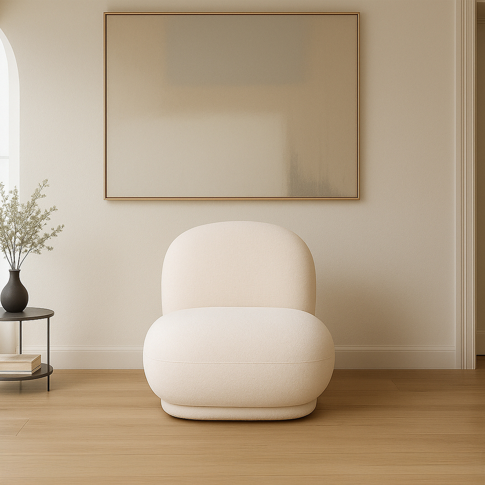 Ilios Innova | Sillón Individual Moderno Pacha Beige con Diseño Curvo ...