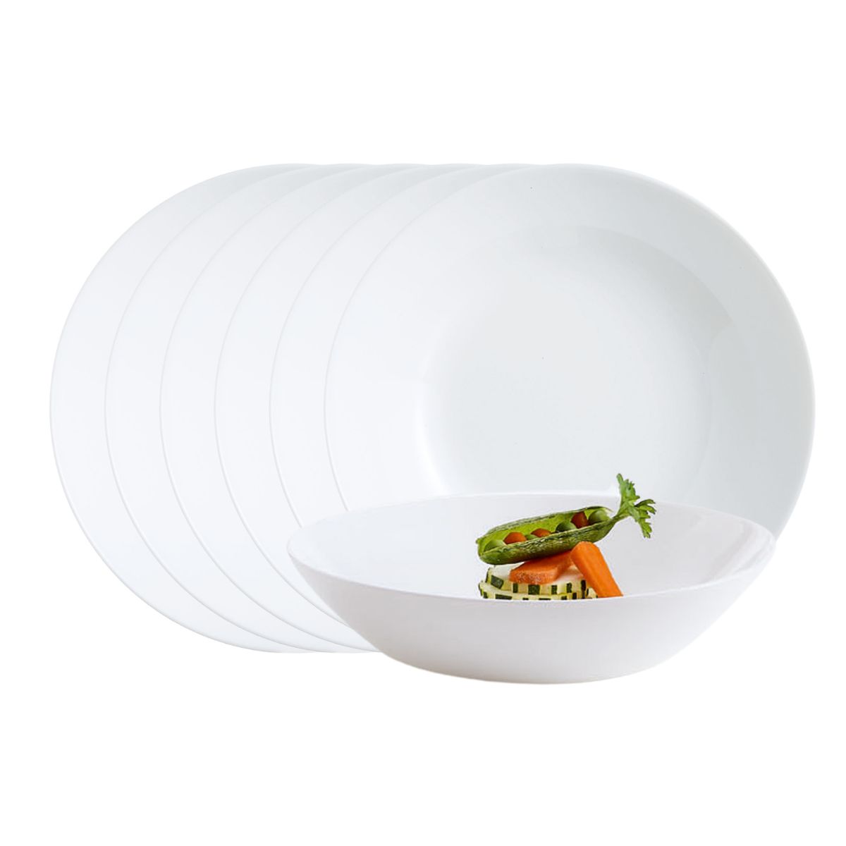 Plato Zelie de Opal Hondo Blanco 6 Piezas
