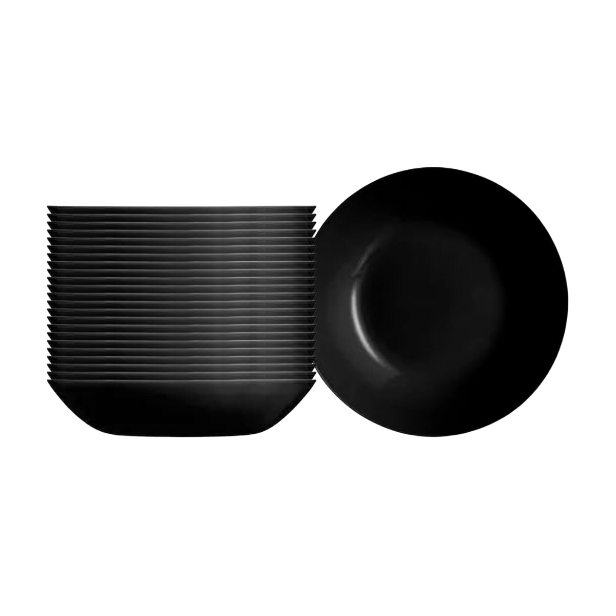 Plato Diwali de Opal Negro Hondo 24 Piezas