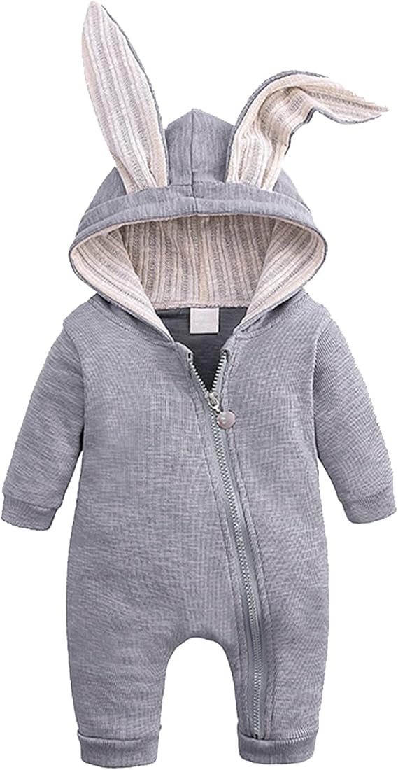Ropa Bebé Overol Mameluco Orejas Conejo Con Cierre