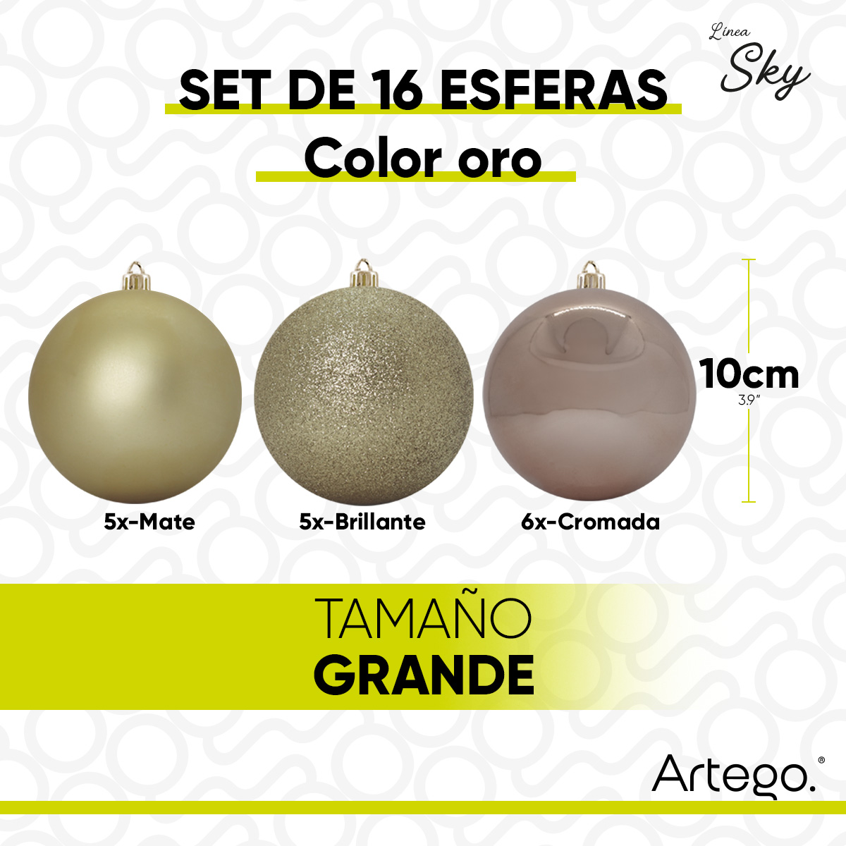 Esferas para árbol de navidad Artego grandes de 10 cm de diámetro paq ...