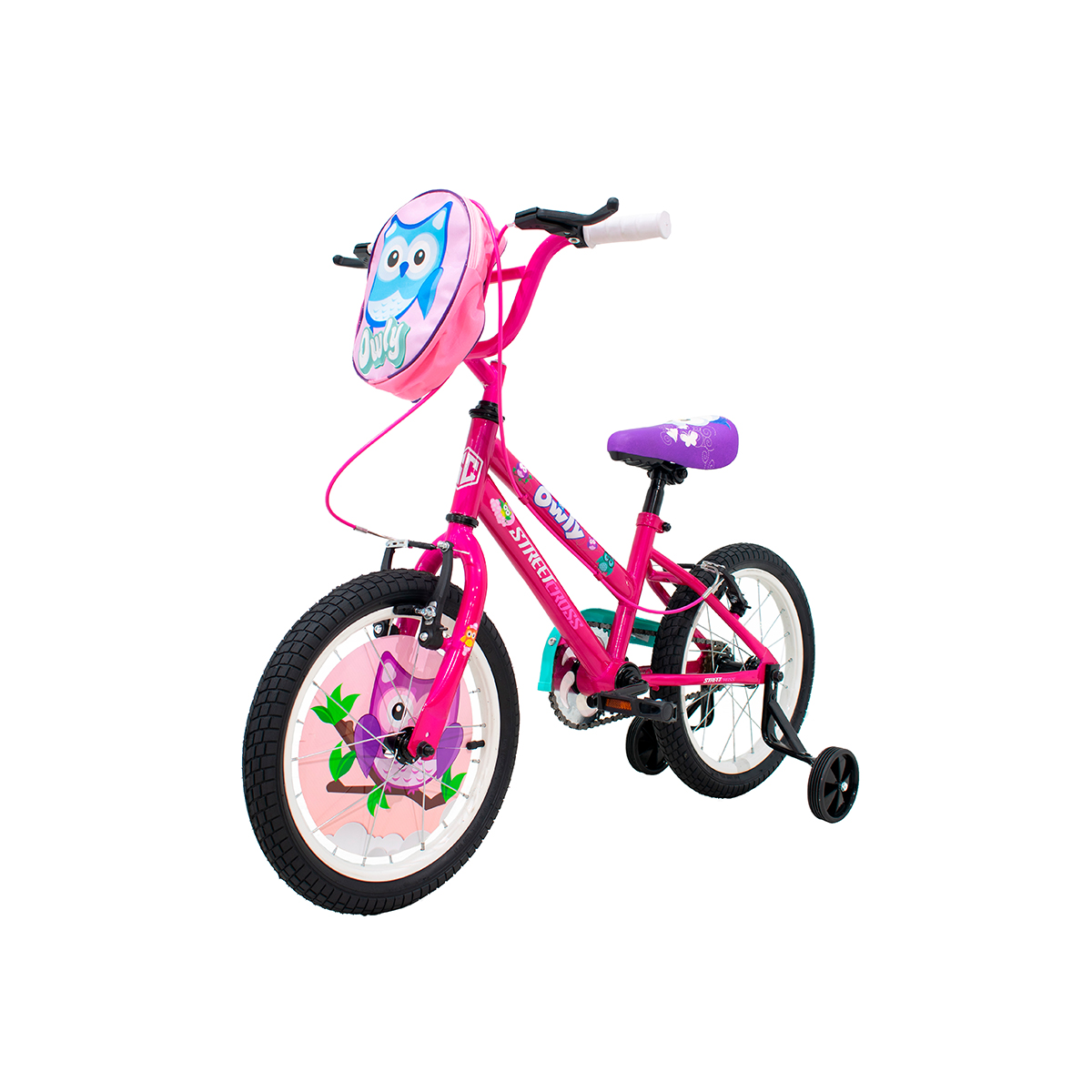 Bicicleta Veloci Street Cross Owly BMX Rodada 16 Rosa Infantil