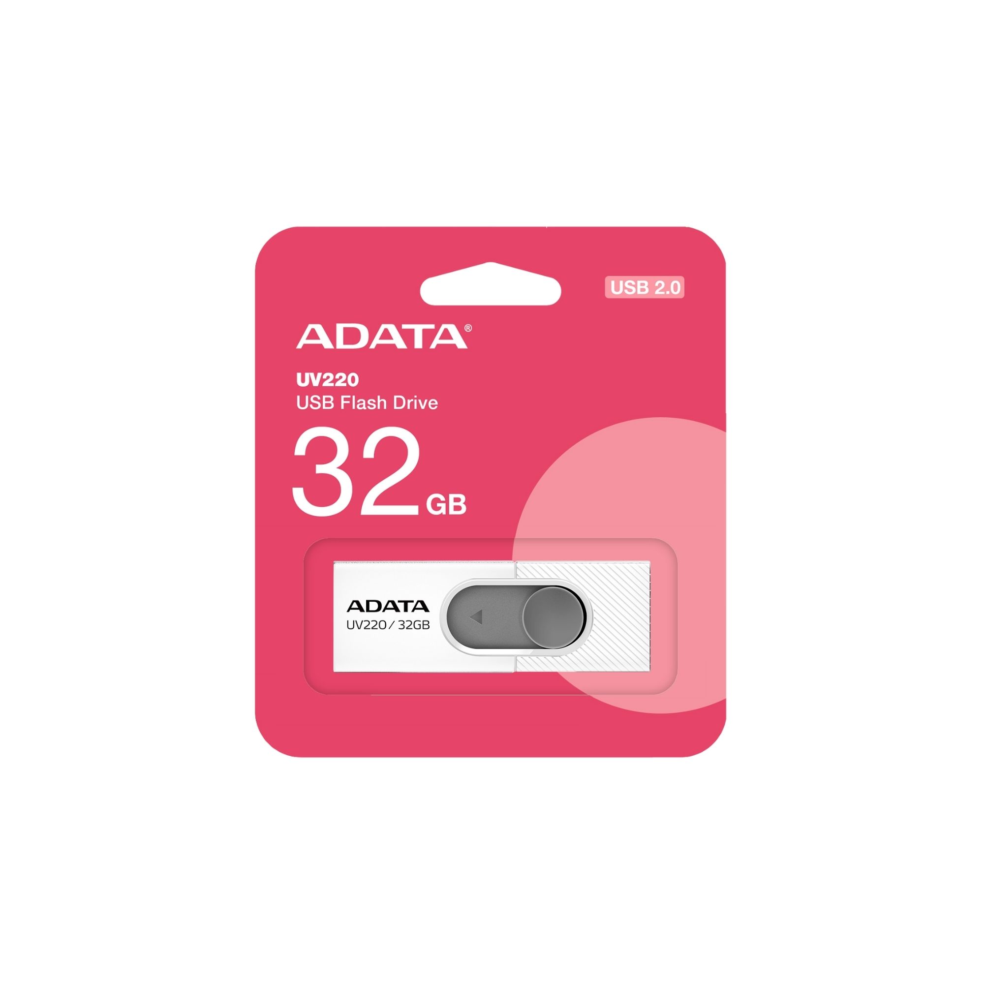 50 Pack - Memoria USB Adata UV220 de 32 GB, USB 2.0, Blanco con Gris