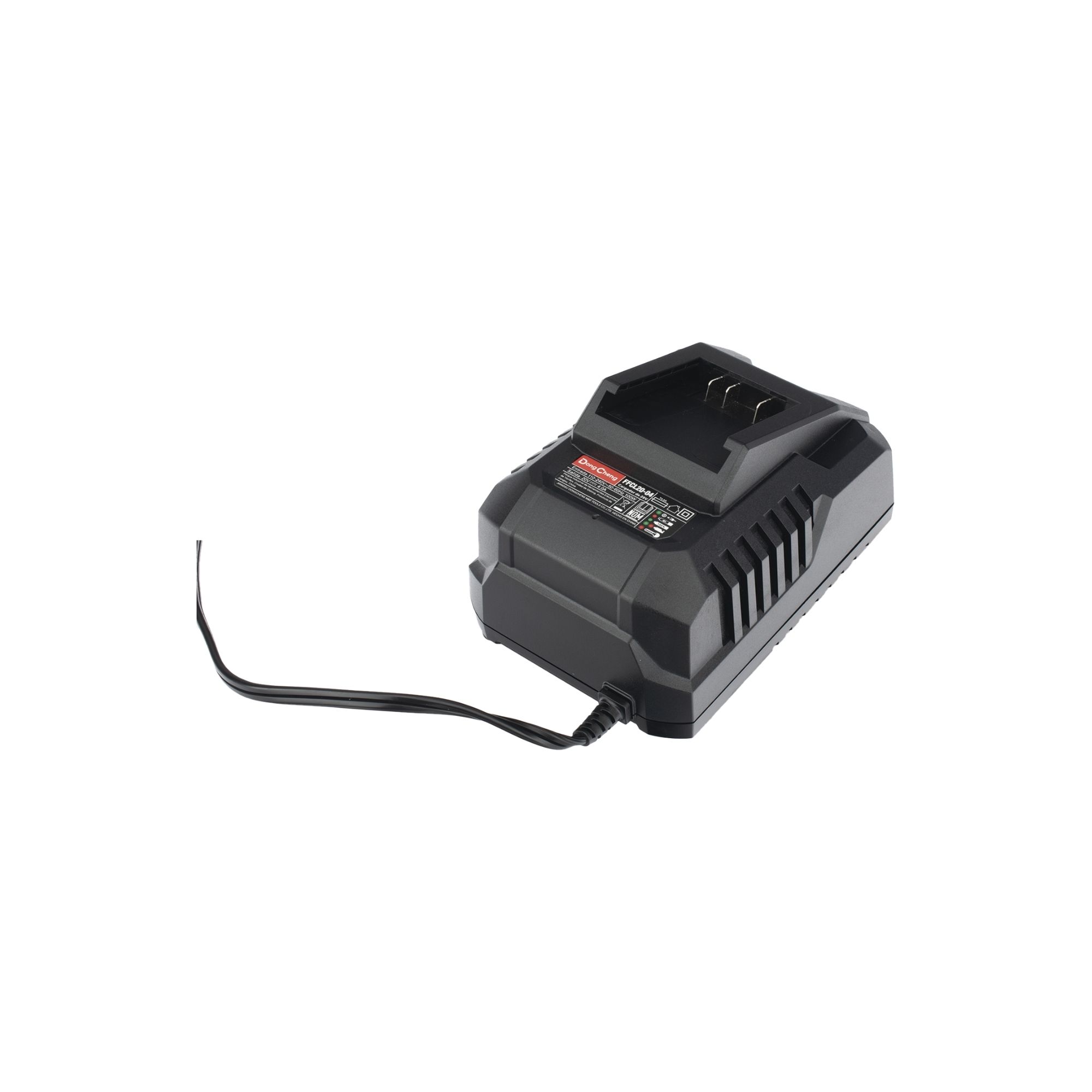 Cargador de batería de 20 Vcc, Dong Cheng, FFCL-2004, Negro