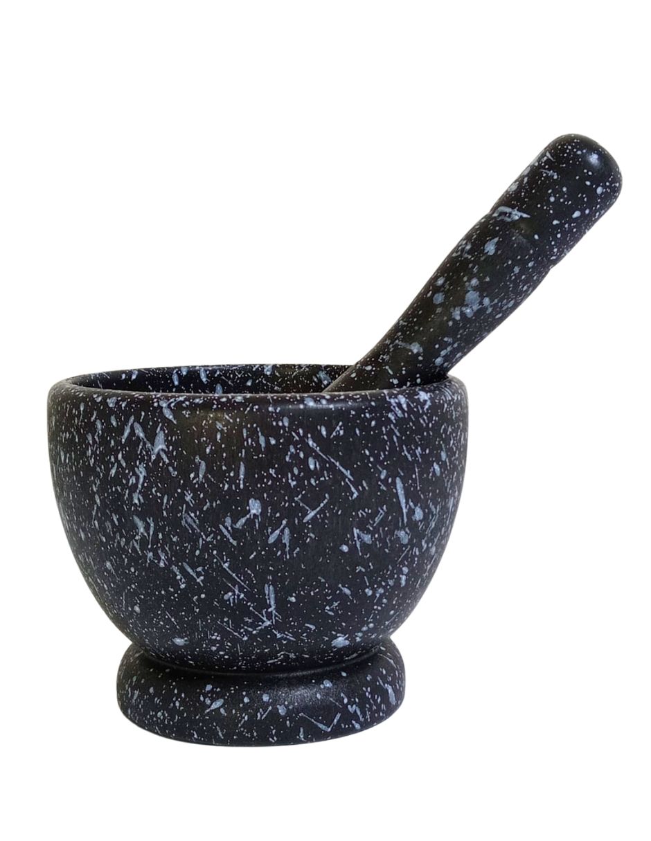 Molcajete Mortero y Maja Plástico Para Especias Ajo Hierbas