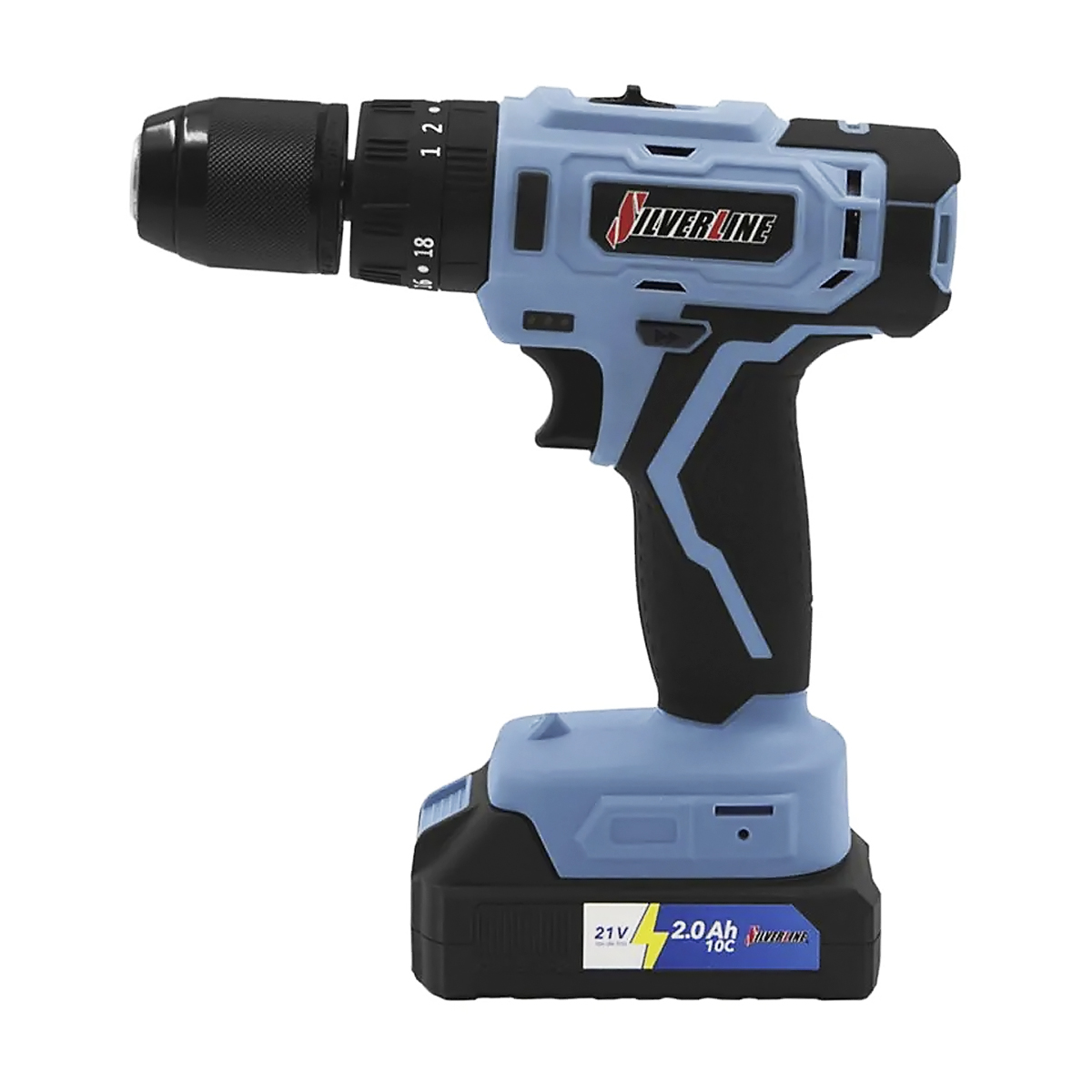 Taladro Destornillador inalámbrico Silverline Color Azul