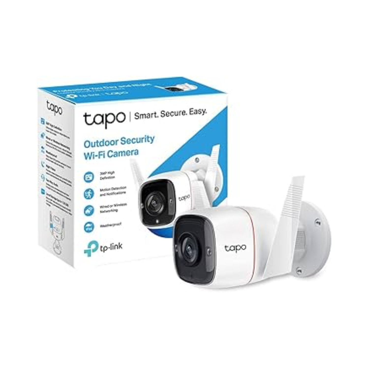 Cámara Wi-Fi de seguridad fija para exterior, TP- Link, TAPO C310