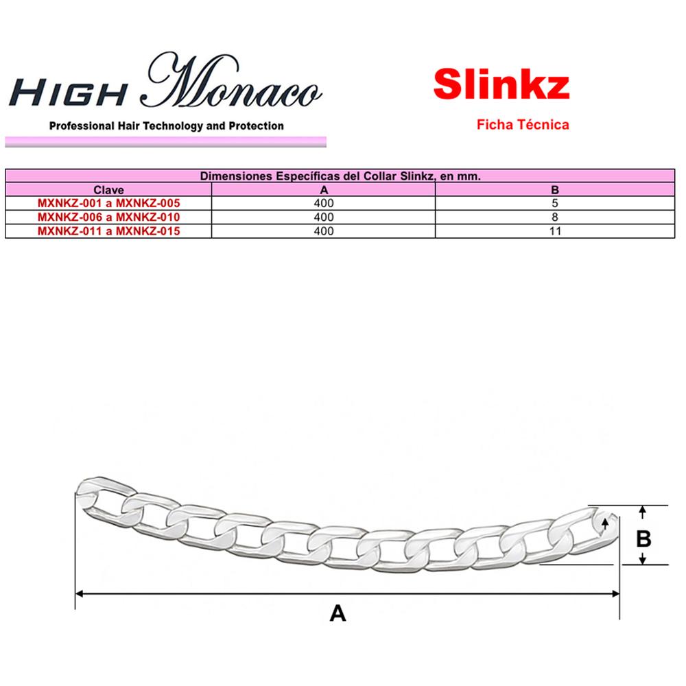 Collar cadena plata elegante MXNKZ-001 1Pza Sterling 925 40cm 6mm de grosor, Slinkz