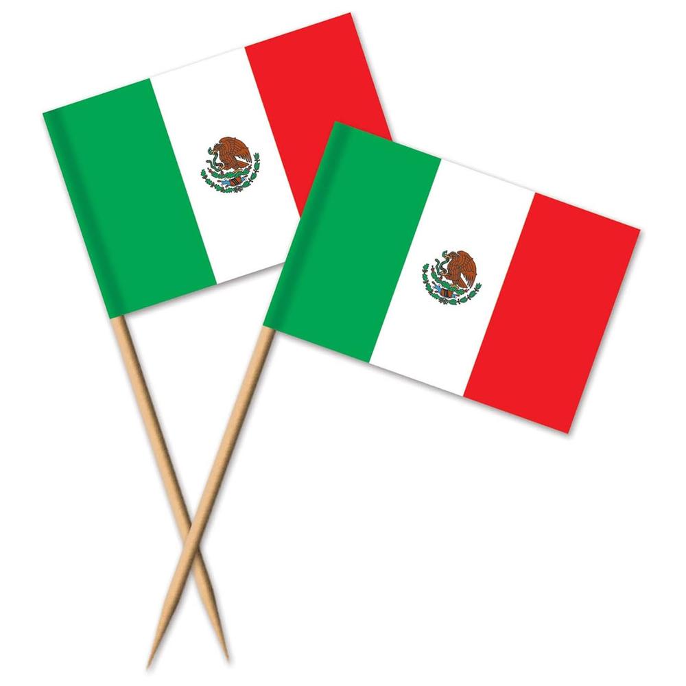 Banderitas para Adornar MXMKG-001 10Pzas México 3,5x2,5cmPapel Asta ...