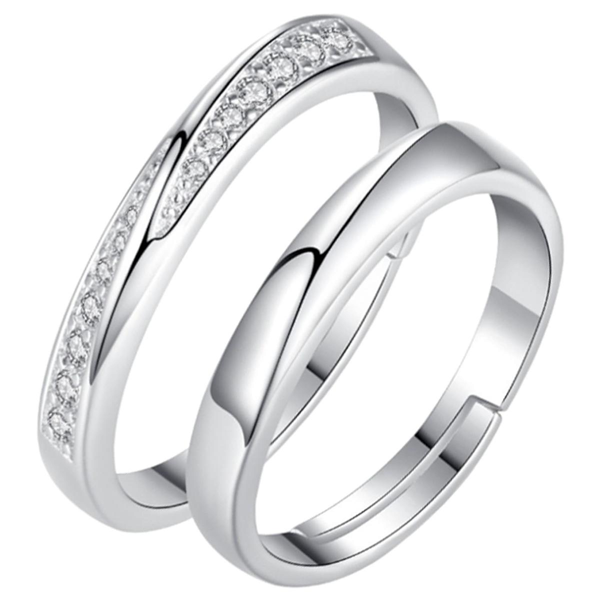 Anillos de Parejas MXETW-001 1Par S925 Multitalla CirconiaPlata, EternaGlow