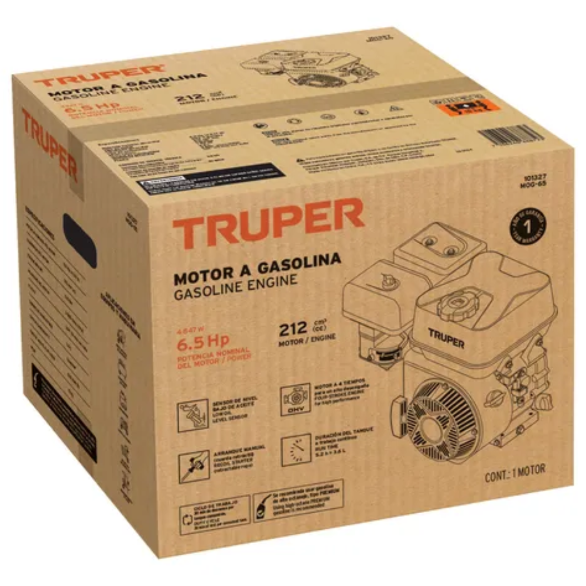 Motor a gasolina 6.5 HP, Truper Clave MOG-65