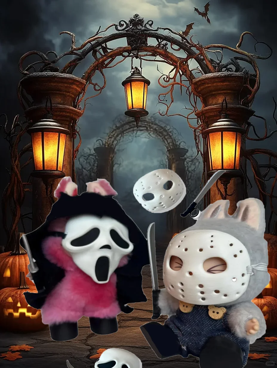 Disfraz de Halloween para Muñeco Labubu Máscara de Terror Scream ...