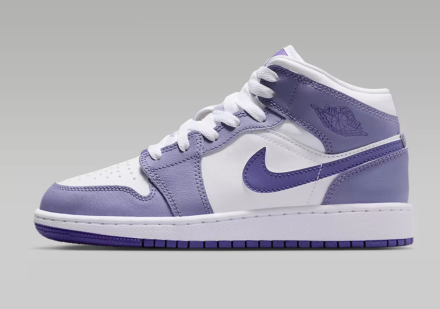 Tenis Air Jordan 1 Mid Blanco/morado Mujer Tallas #23 al #25