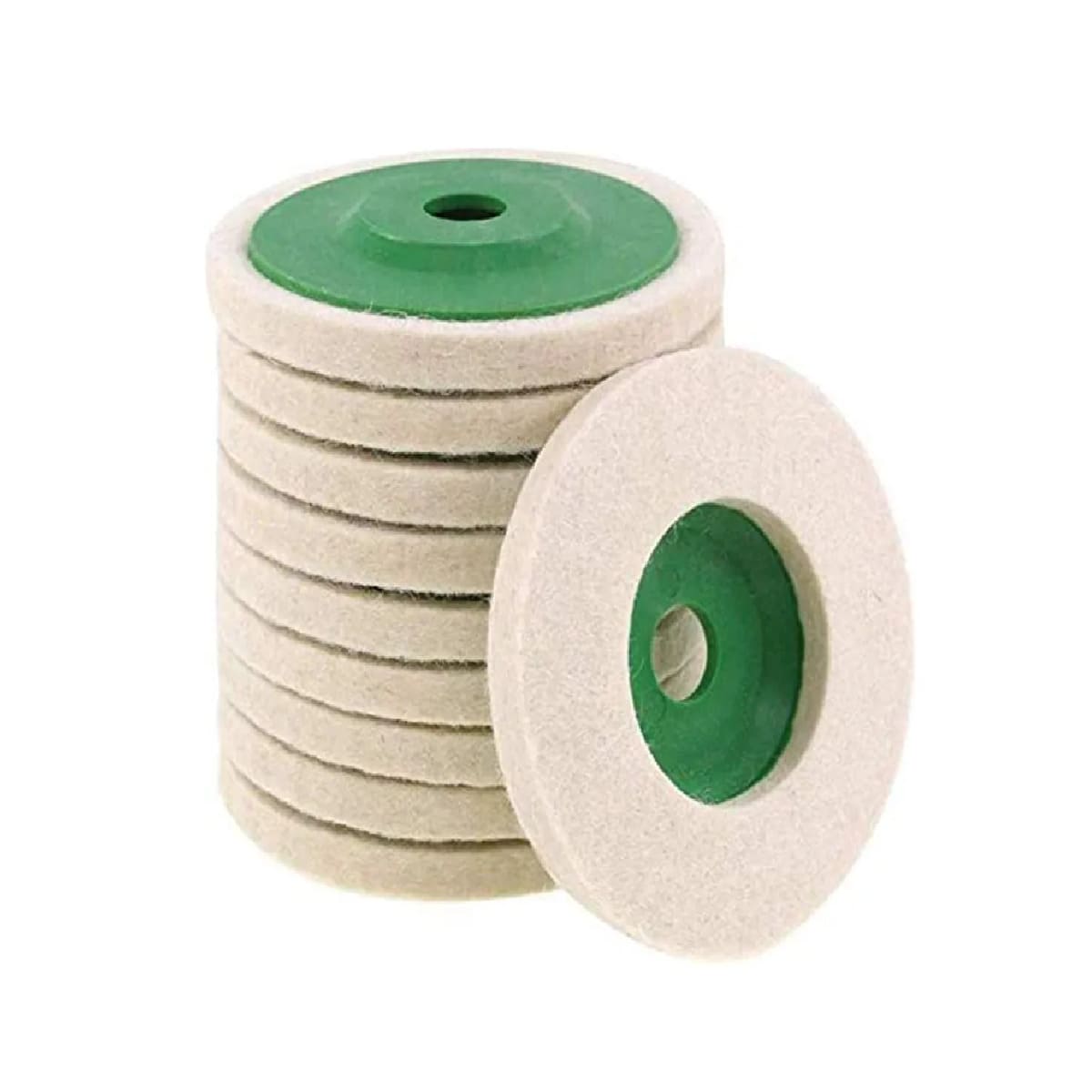 Discos De Rueda De Pulido Amoladora Angular 10 Piezas Lana verde beige