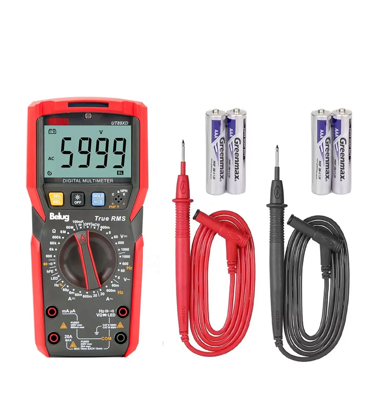 Multímetro Digital Belug Rojo De Alta Precisión 1000 V