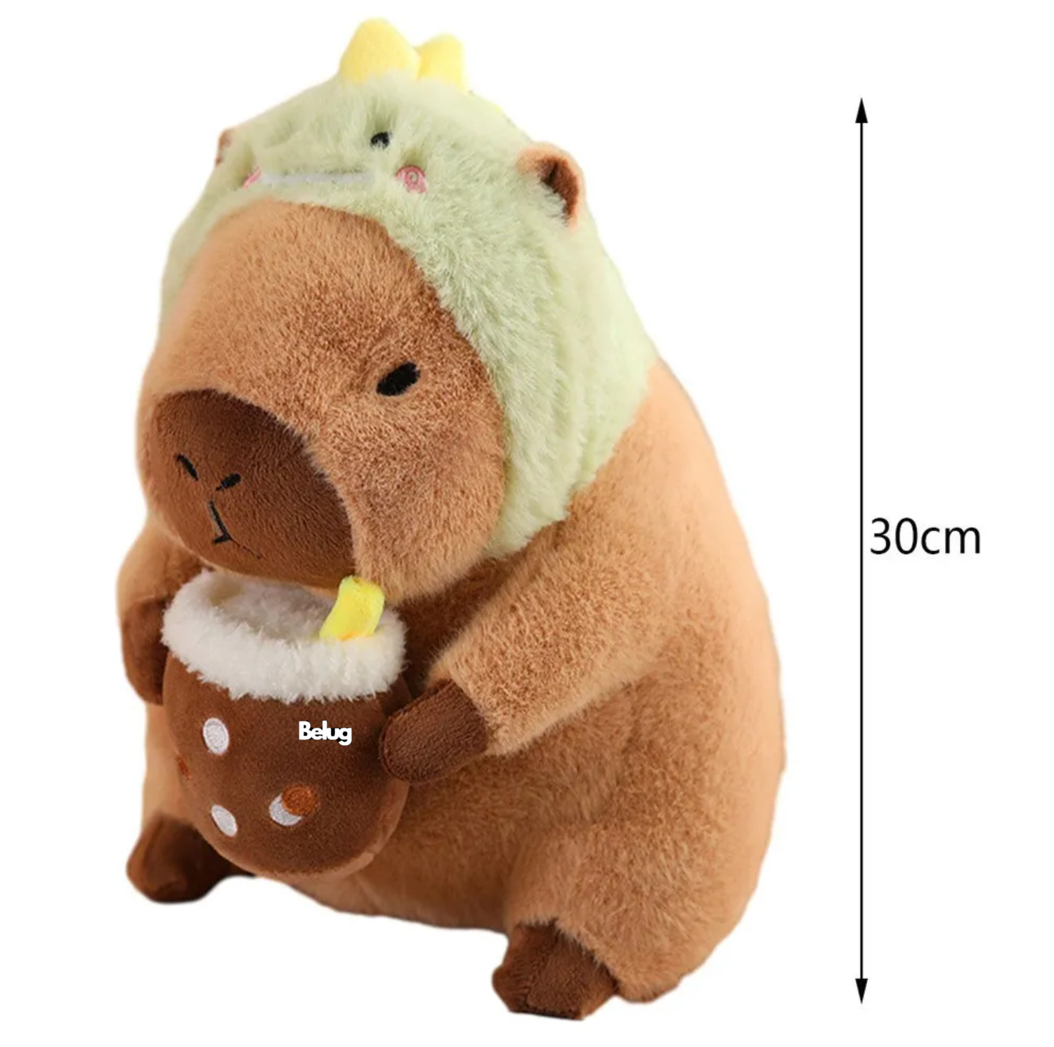 Peluche De Capibara Dinosaurio Cafe Verde