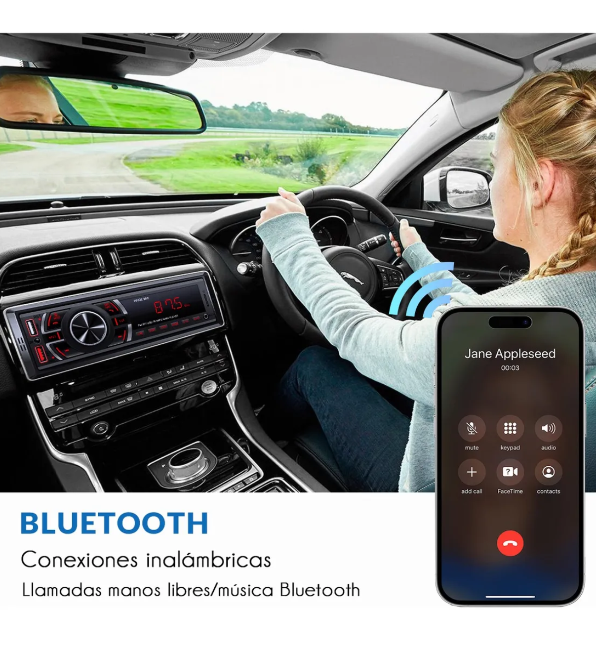 Auto Estereo Coche Reproductor Mp3 Belug Radio Con Bt Aux Usb Sd