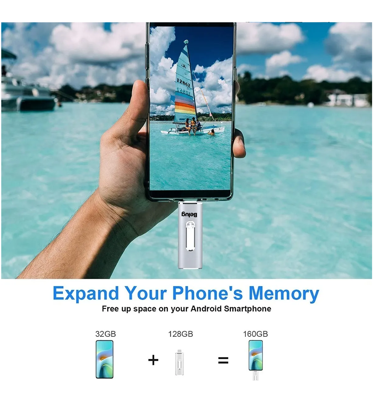 Pen Drive Belug U21 128gb Usb 3.0 Metal Usb-c/a Plata