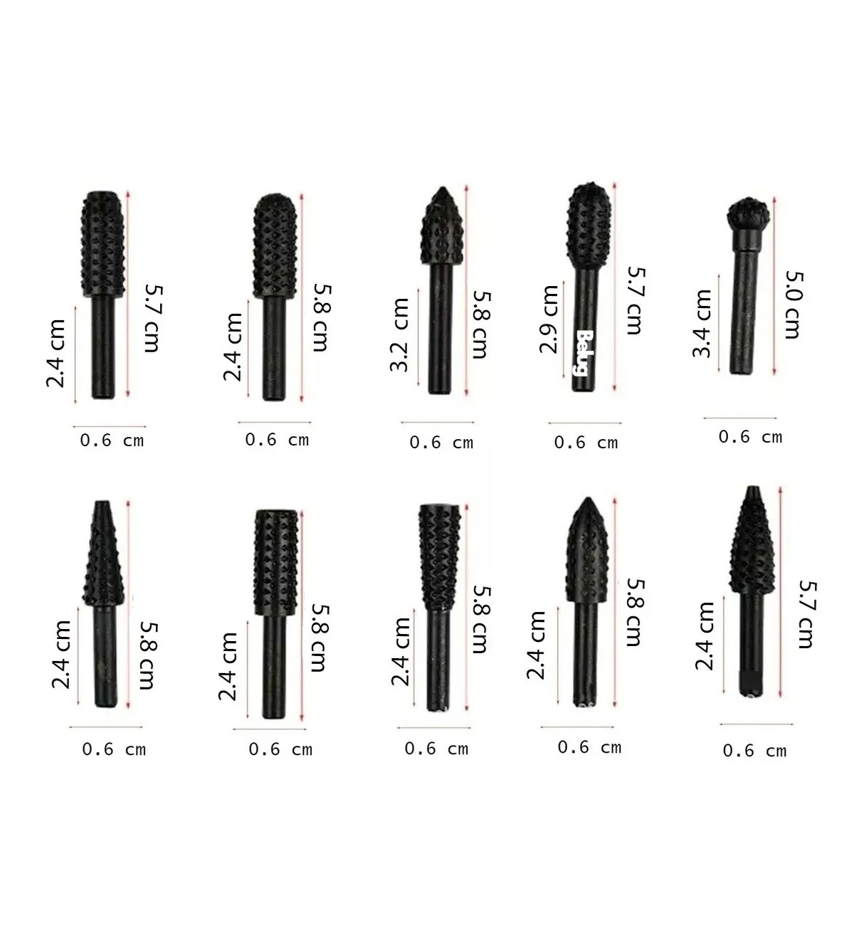 Lima Escofina Fresa Rotativa Madera Carpinteria Desbaste 10p Belug Negro