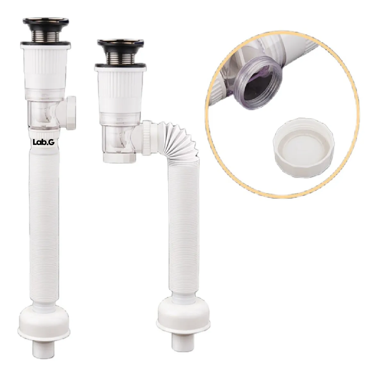Cespol Con Sistema Anti Olores Y Botón Push Para Lavabo 1 pzs Blanco