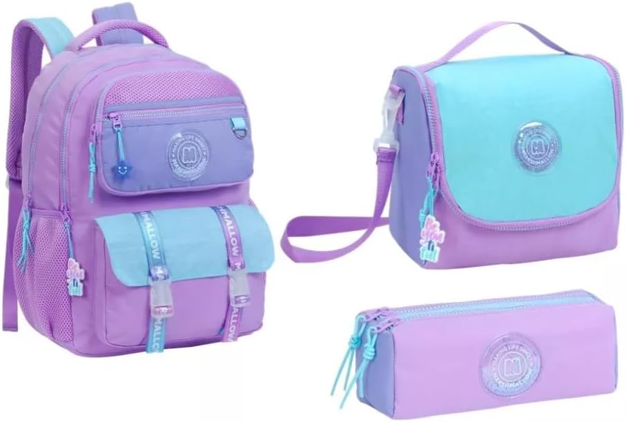 Combo mochila-lonchera-lapicera Galaxy morado DKT