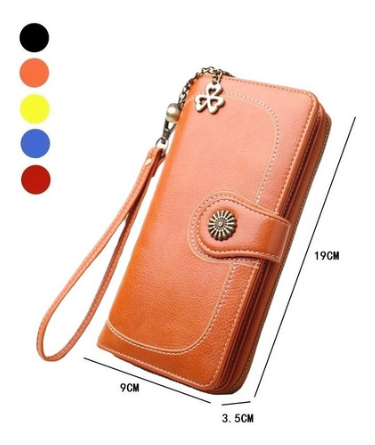 Cartera Para Mujer Gran Capacidad,billetera Con Bloqueo Rfid Naranja