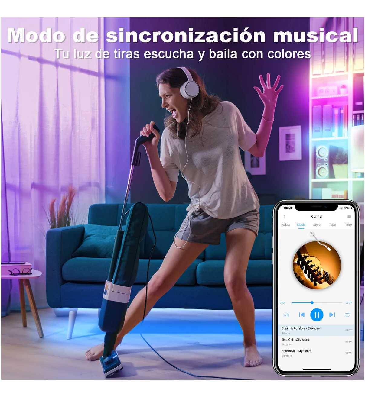 Tiras De Luces Led Rgb Wifi 30m Alexa App Control Para Cuarto Belug