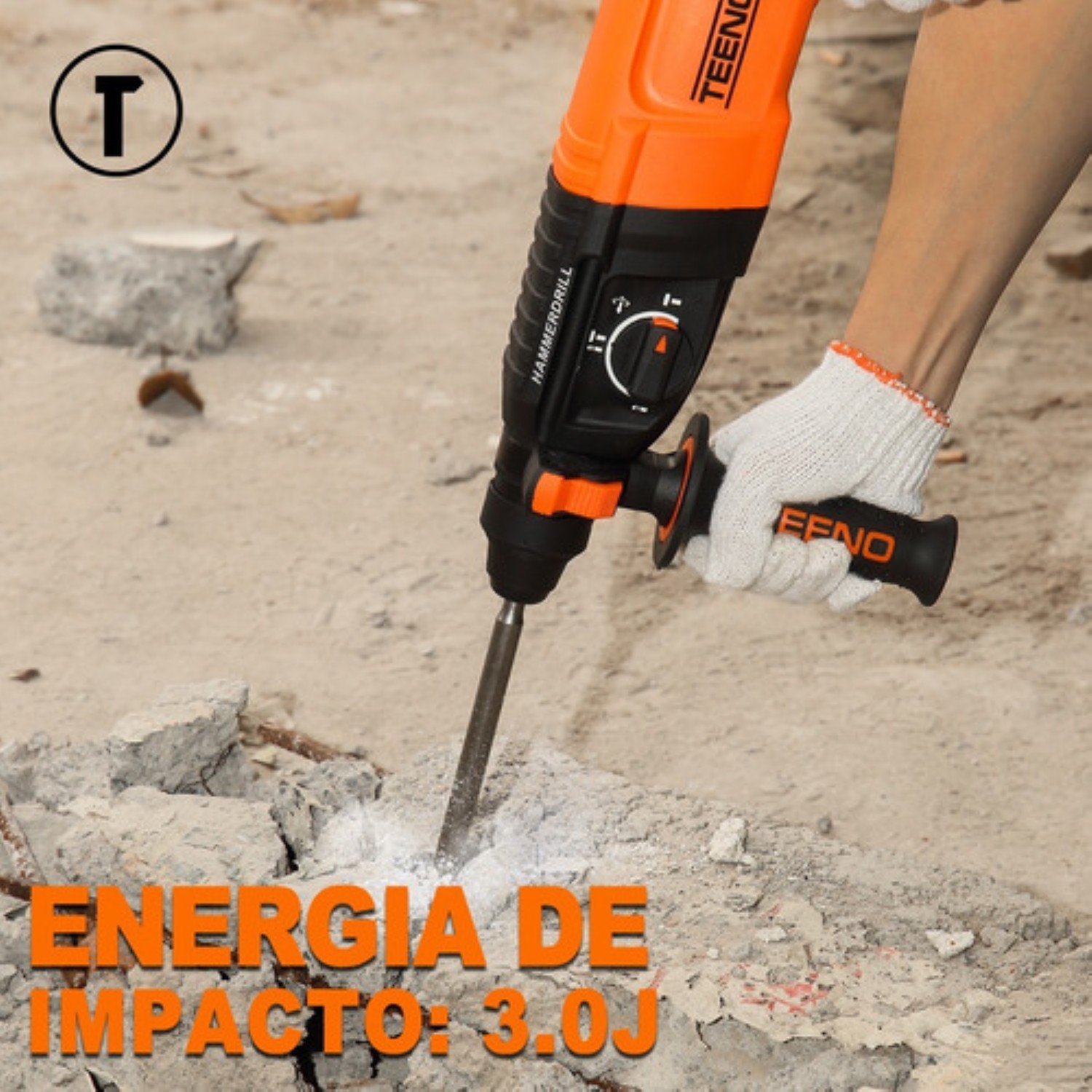 Rotomartillo Rh910 naranja y negro con 800W de potencia Negro con Naranja