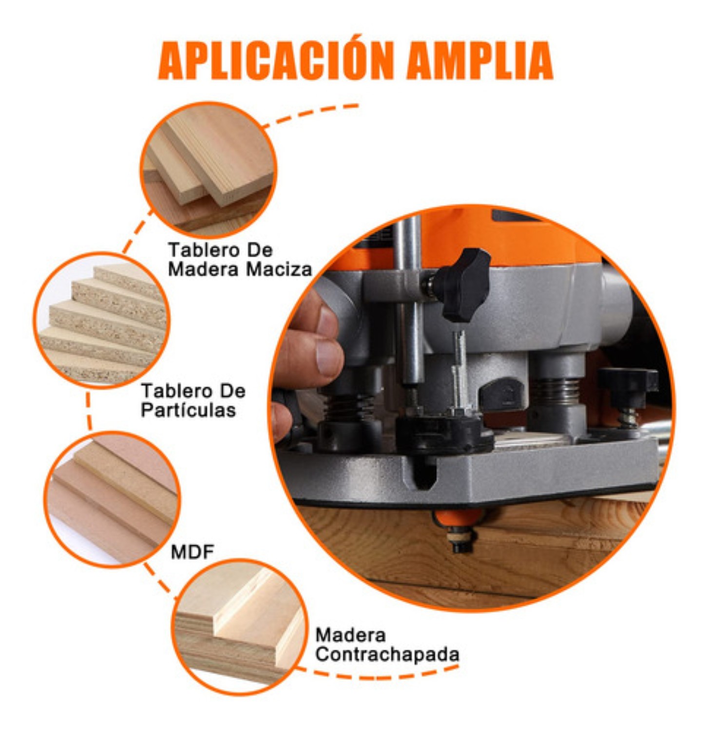 Juego Brocas Router Taladro Teeno 1/4 15 Pz Herramienta Negro y Naranja