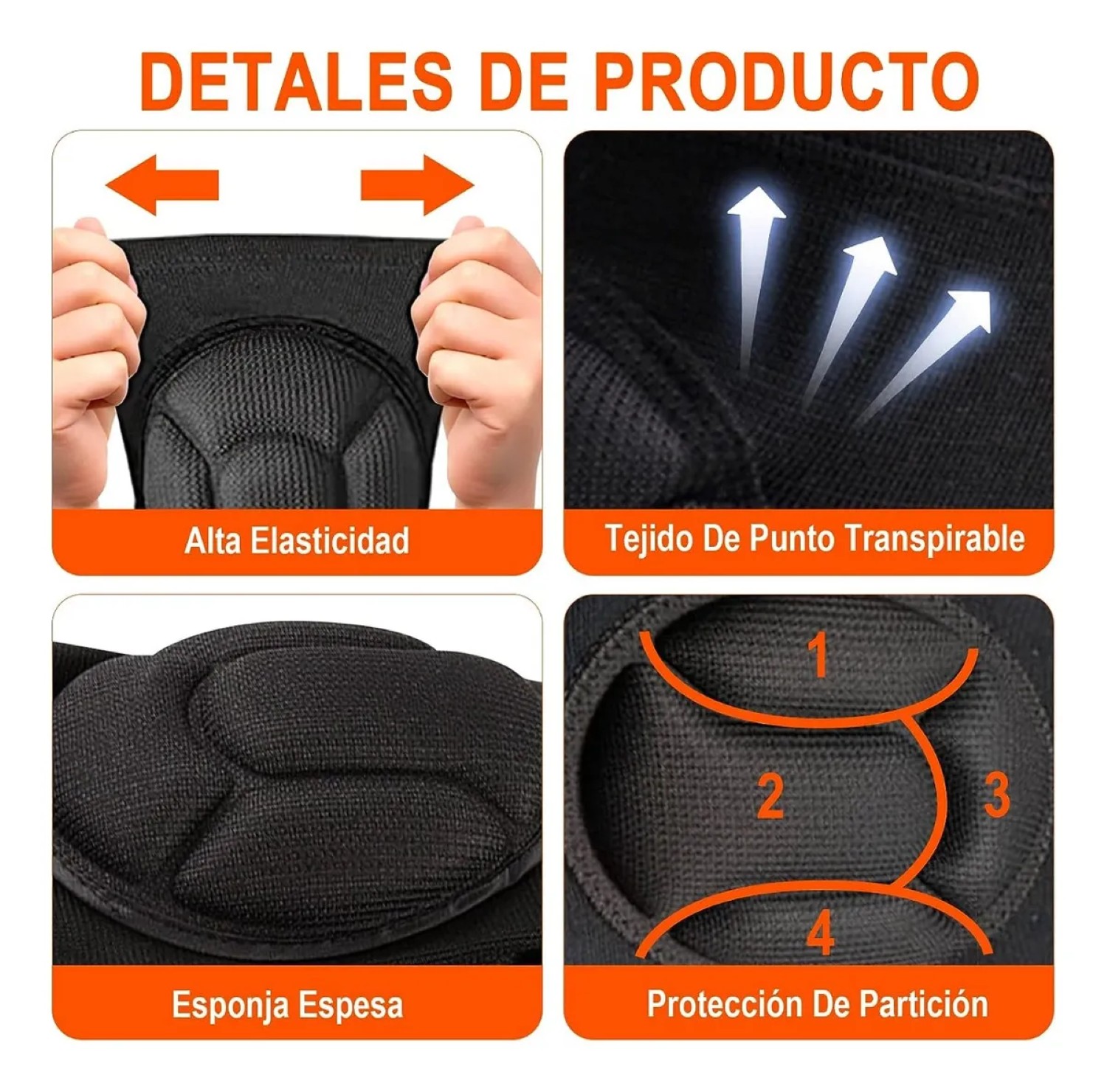 Rodilleras Deportivas Para Deporte Negro Talla G