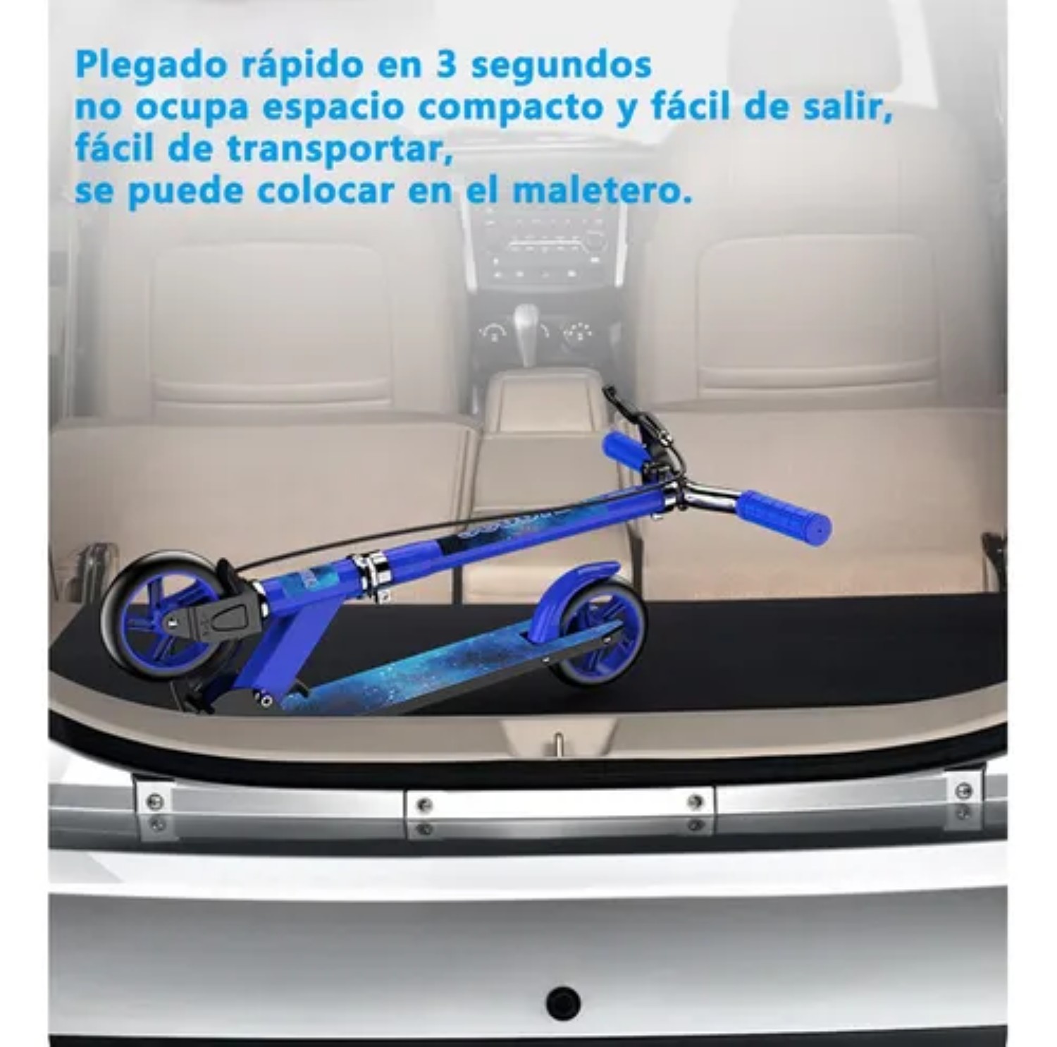 Scooter Plegable Ajustable Azul