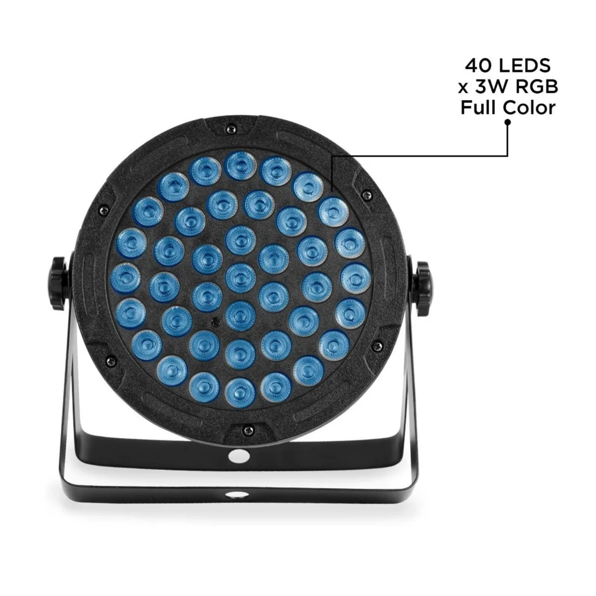 Cañon Par Led 40 X 3 Watts - Rgb 3 En 1, Negro