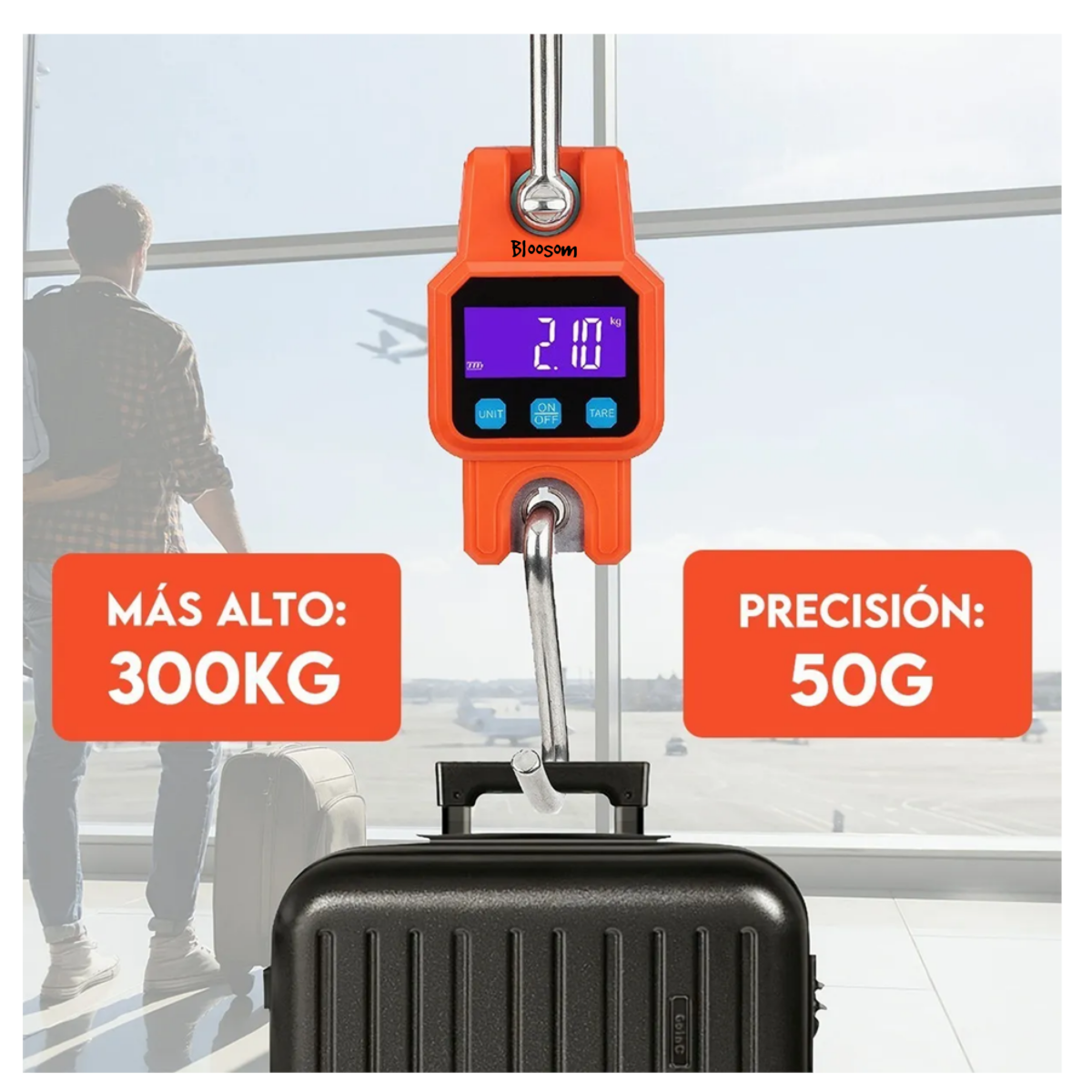 Báscula Industrial Digital Colgante 300kg , Naranja