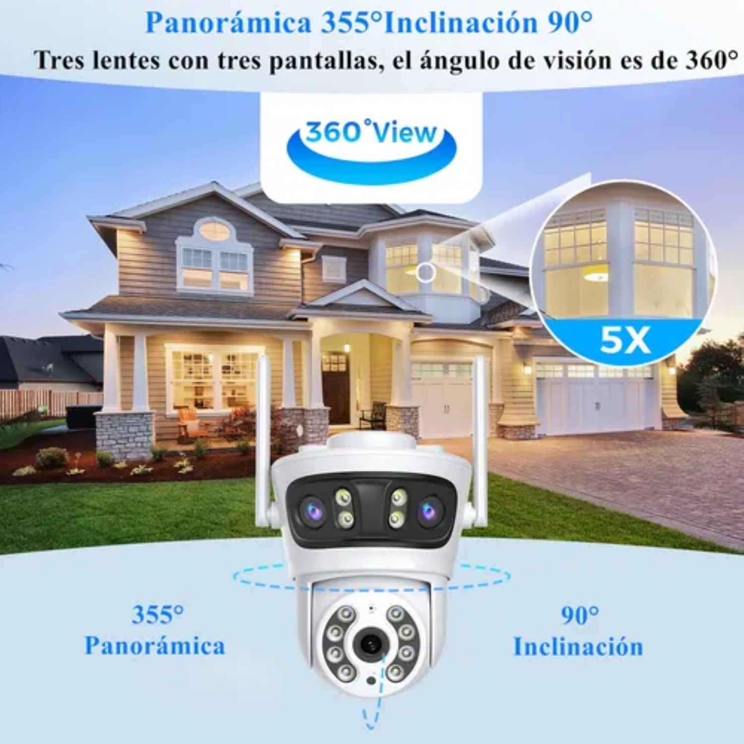 15mp Cámara De Seguridad 5g Wifi Exterior 3lentes 3pantallas