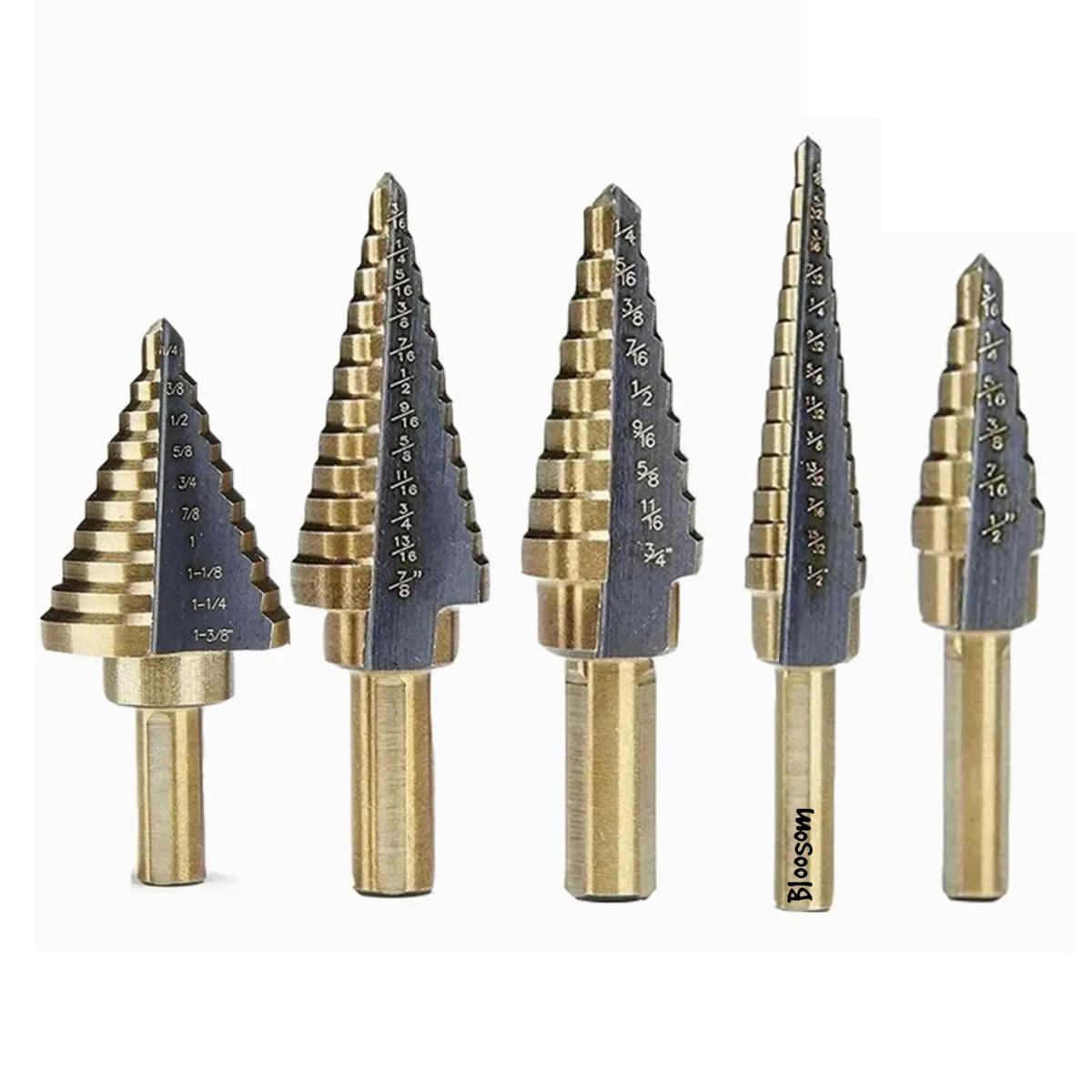 Broca Escalonada De Acero Rápido 5 Uds, Dorado