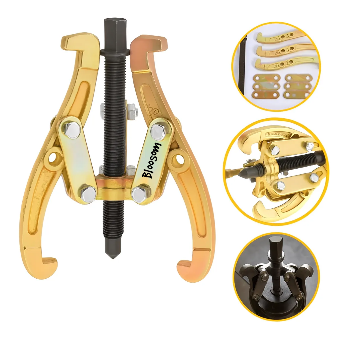 Extractor Engranes Poleas Reversible Forja Brazos 6 Pulgadas, Dorado