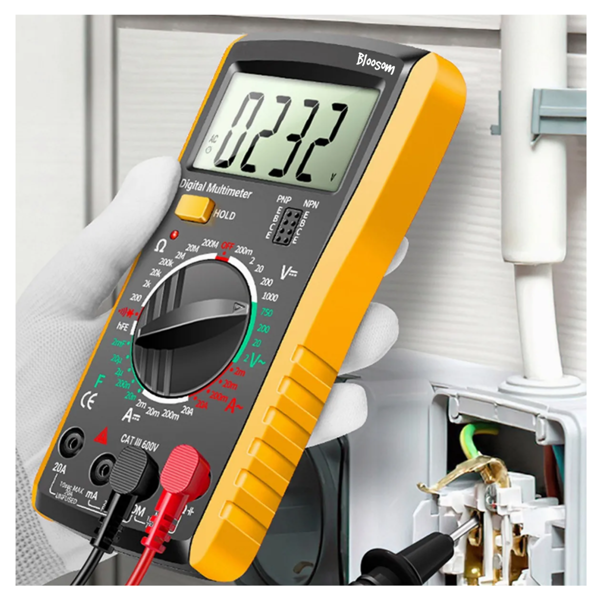 Multímetro Digital Lcd Portátil Pinza Medidor Multifuncional, Amarillo ...